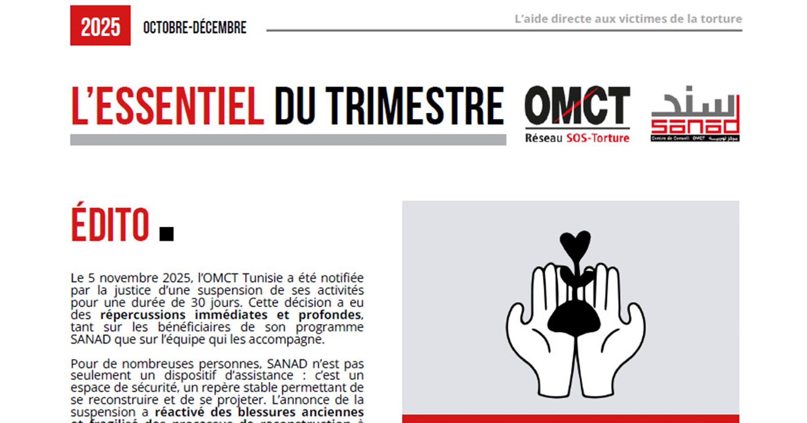 L’OMCT Tunisie lance sa nouvelle newsletter trimestrielle - OMCT